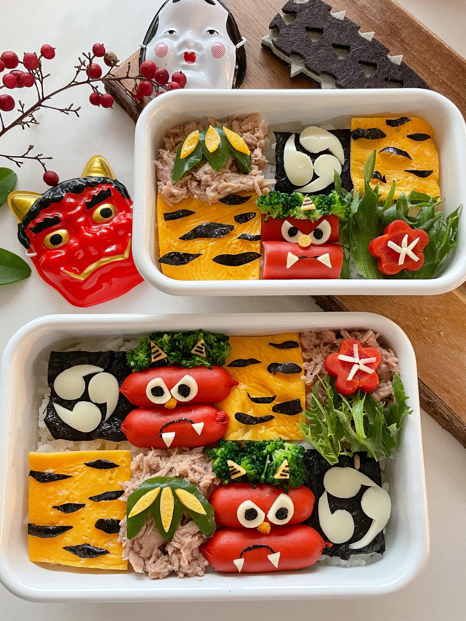 可愛いお弁当を旦那に持たせる嫌がらせ弁当「節分！モザイク弁当編」（rii） - エキスパート - Yahoo!ニュース