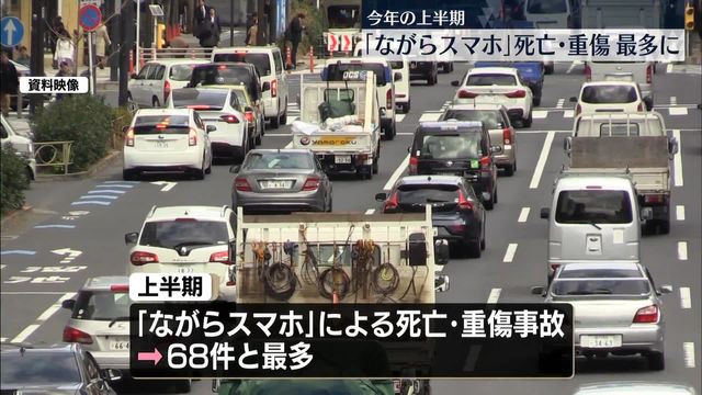 ことし上半期の「ながらスマホ」死亡・重傷事故、2007年以降最多（日テレNEWS NNN） - Yahoo!ニュース