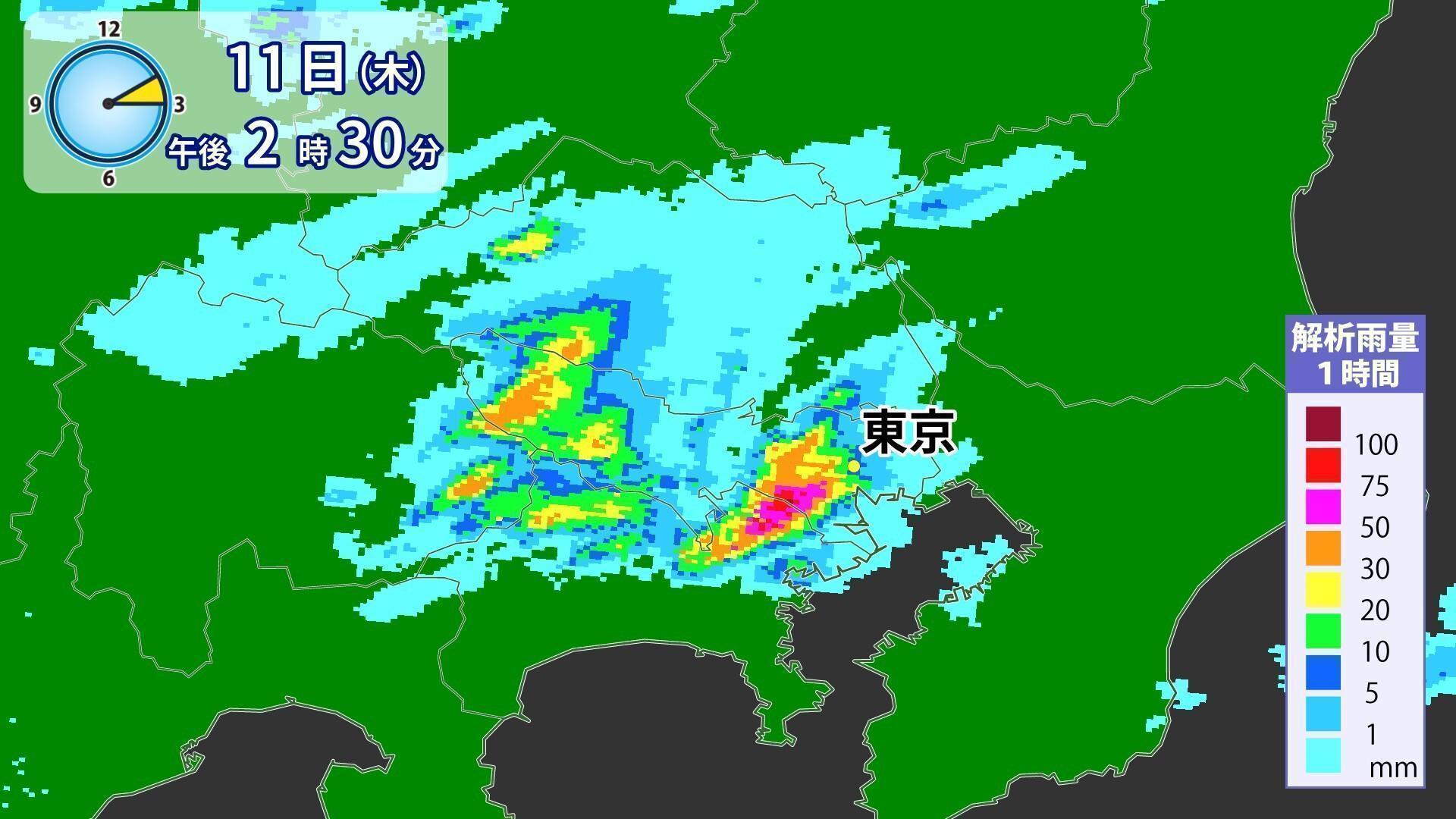 関東南部で猛烈な雨 東京や神奈川で1時間に100ミリ超 目黒区で1時間に134ミリ 記録的短時間大雨情報（ウェザーマップ） - Yahoo!ニュース