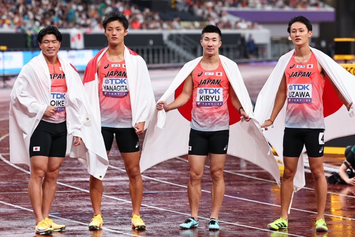 日本、男子4×100mリレー6位で3大会ぶりのメダルならず 最強アメリカ今季世界最高37秒29で金メダル【世界陸上】（THE DIGEST） - Yahoo!ニュース