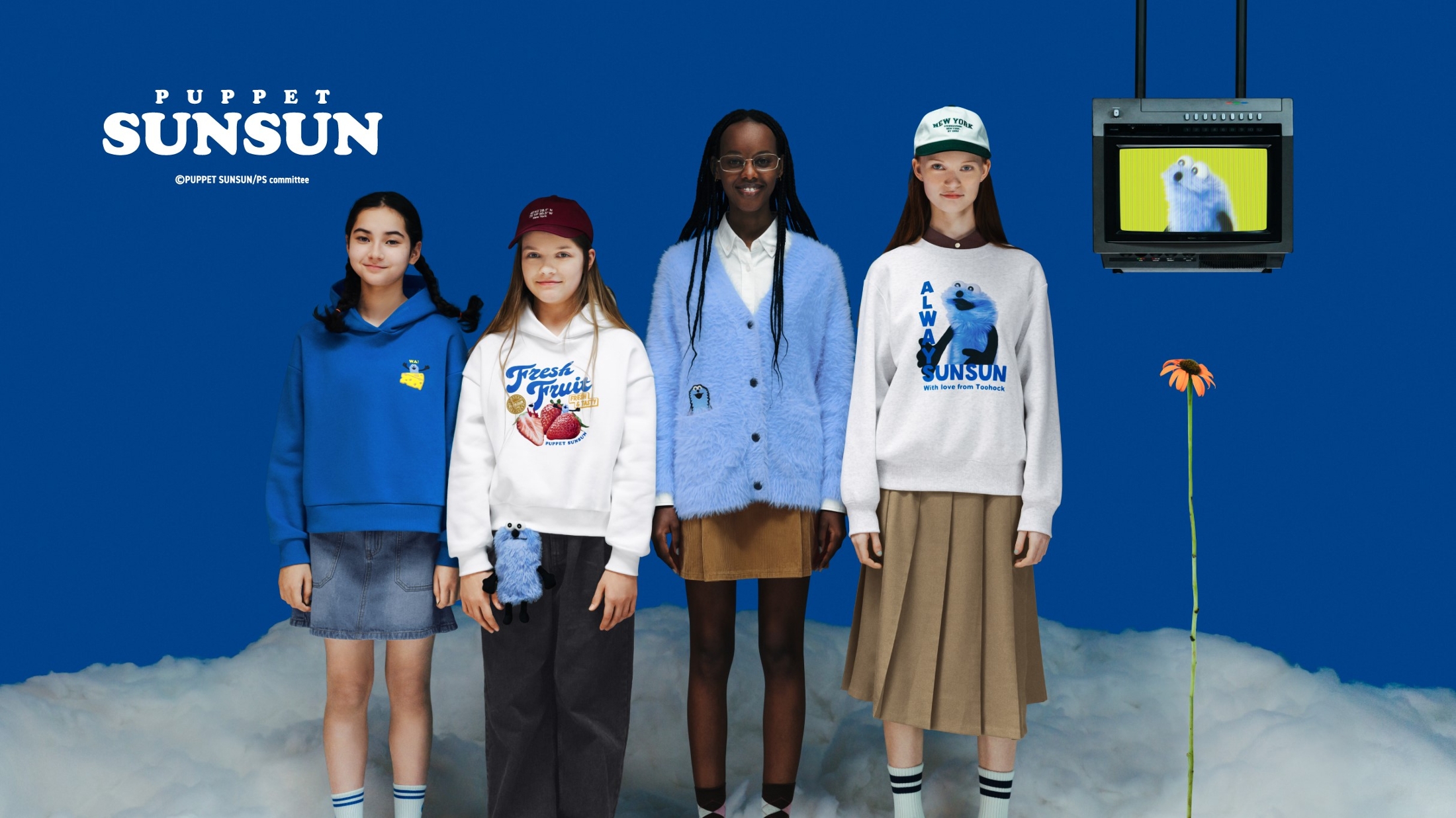 パペットスンスン×GUがコラボ。スンスンたちのレトロでポップなアイテムが登場（CINRA） - Yahoo!ニュース