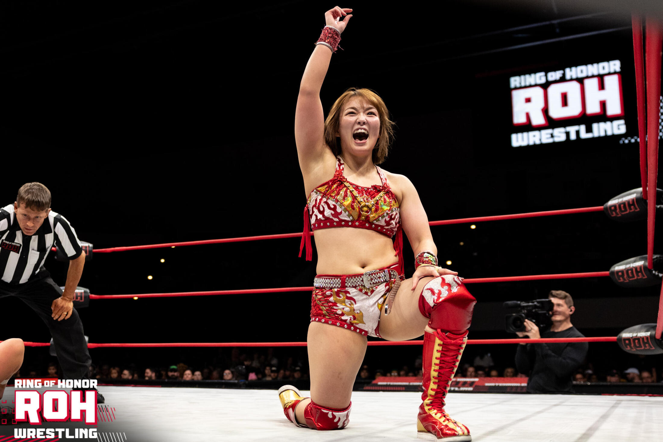 米ROHでIWGP女子V3のSareeeが「感無量」の新日本プロレス初参戦。10・13両国国技館で朱里とV4戦【週刊プロレス】（BBM Sports） - Yahoo!ニュース