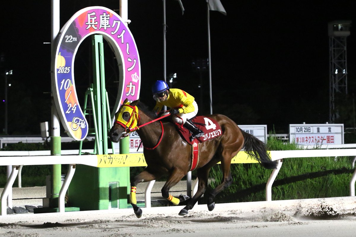 10月24日園田競馬11R「第22回兵庫クイーンカップ」は吉村智洋騎手騎乗の愛知所属馬コパノエミリア号（牝3）が勝利 馬主は「風水」に関する作家で有名なあの方（西スポレースサイト ...